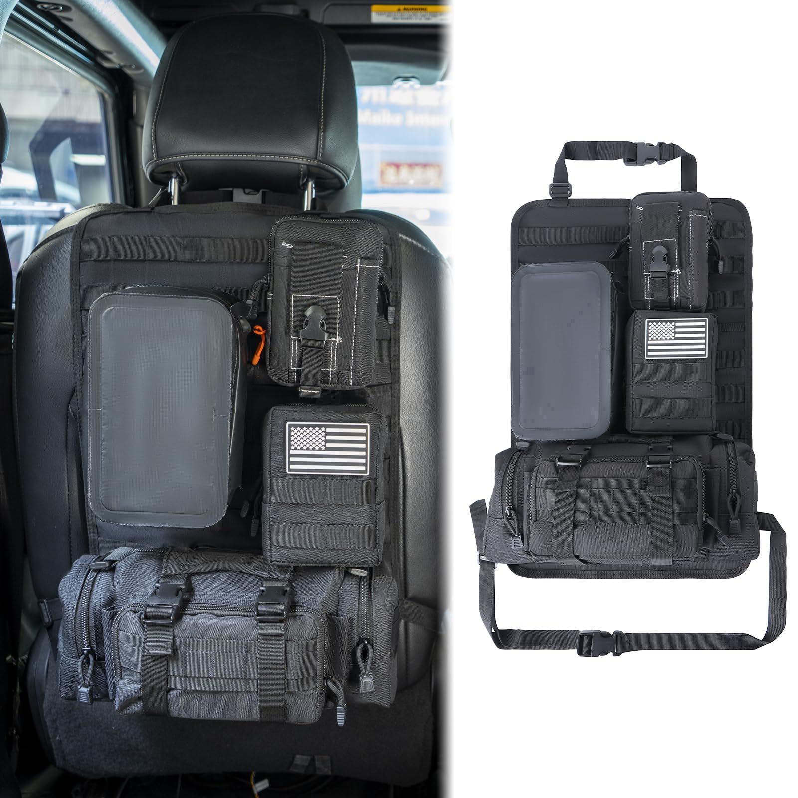 Amazon.com: Molle Seat Back Organizer,Universal Tactical Car Back Seat ...