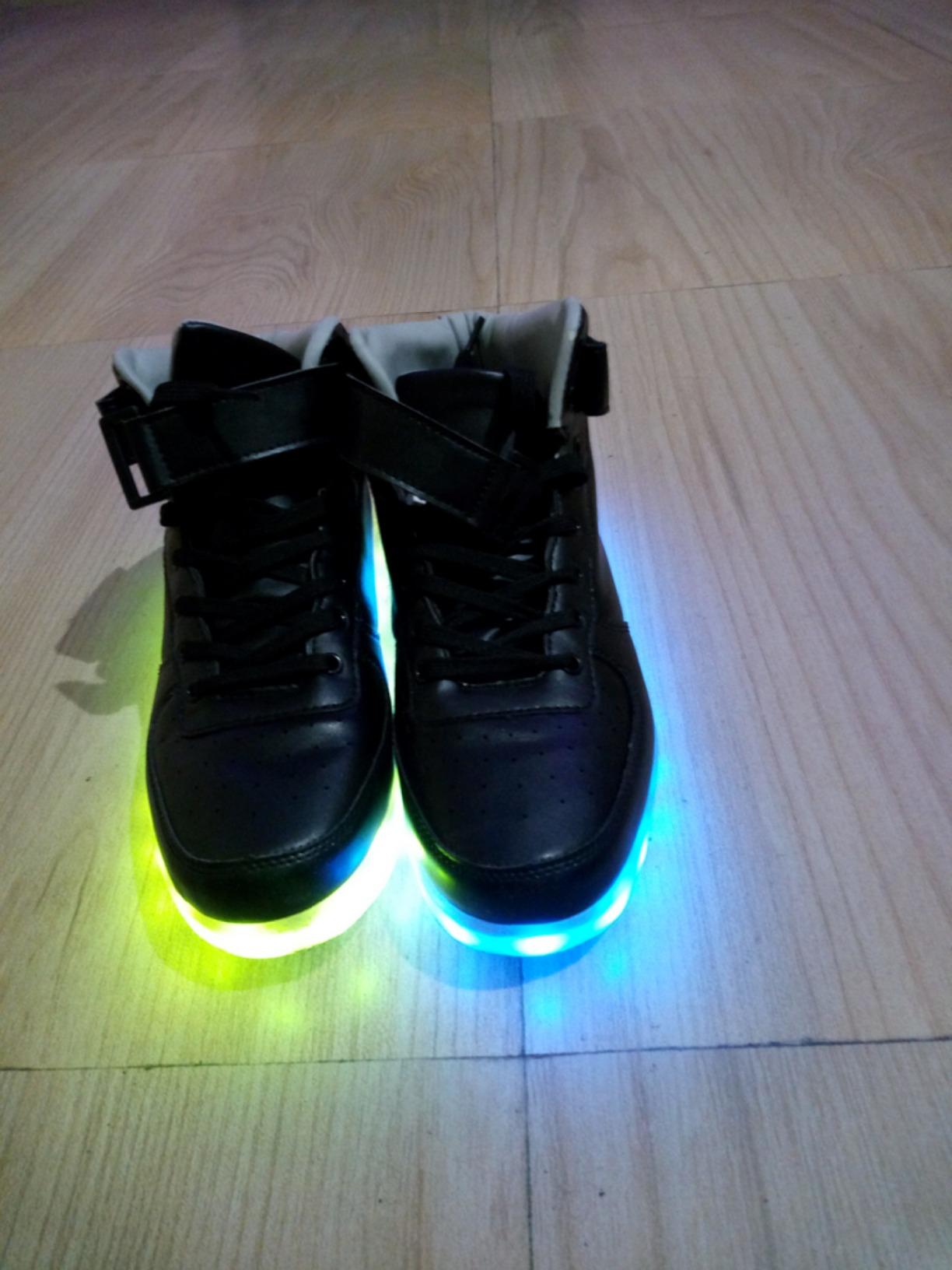 Buy Monika Creations Unisex USB Rechargeable Black High Top LED ...