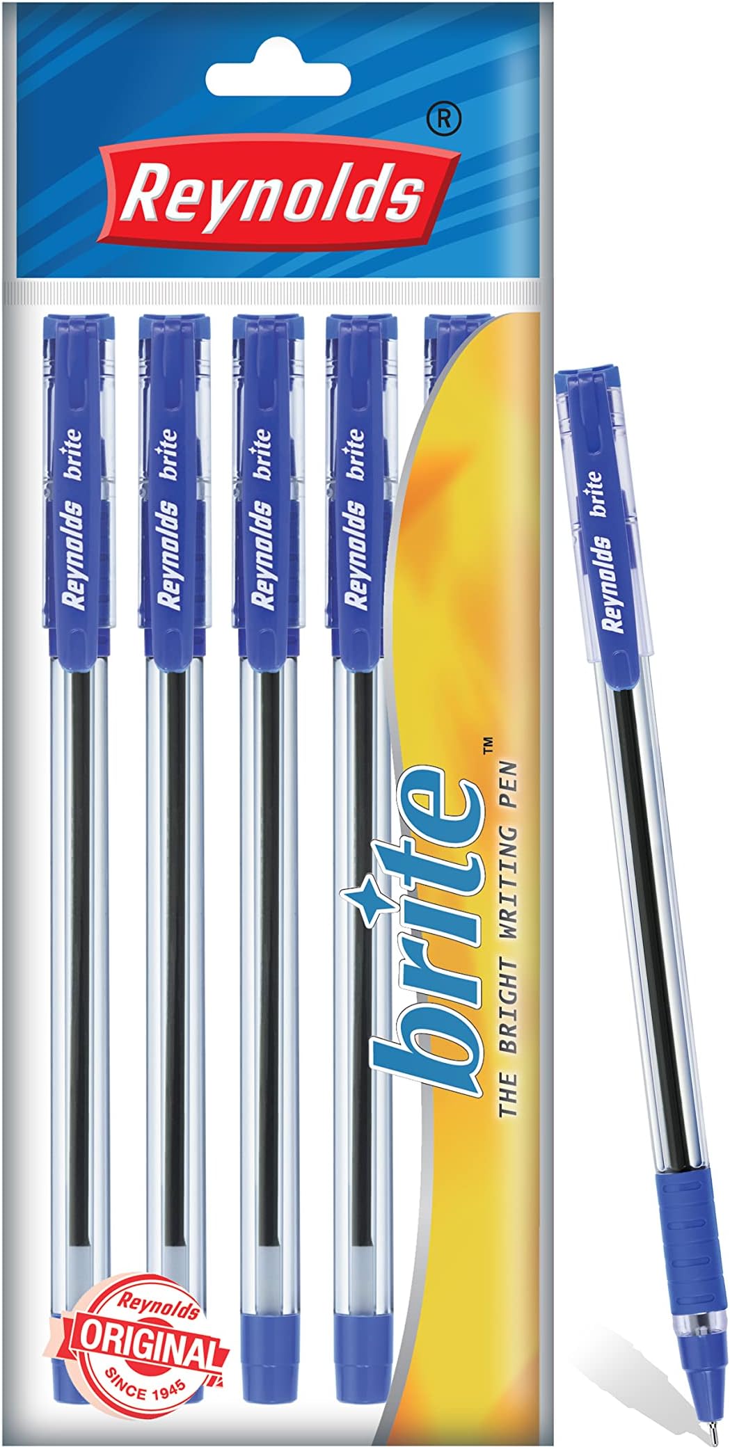 Reynolds BRITE BP 5 CT BAG - BLUE | Ball Point Pen Set With Comfortable ...