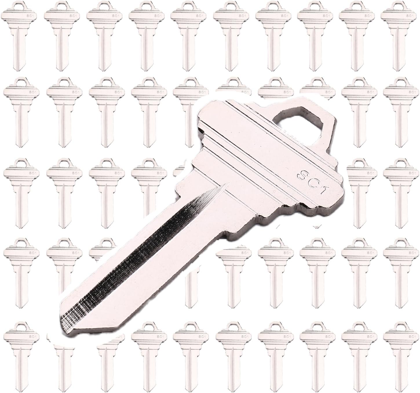 SC1 Brass Blank Key Blanks 50 Pack of Uncut Blank Keys Copper ...