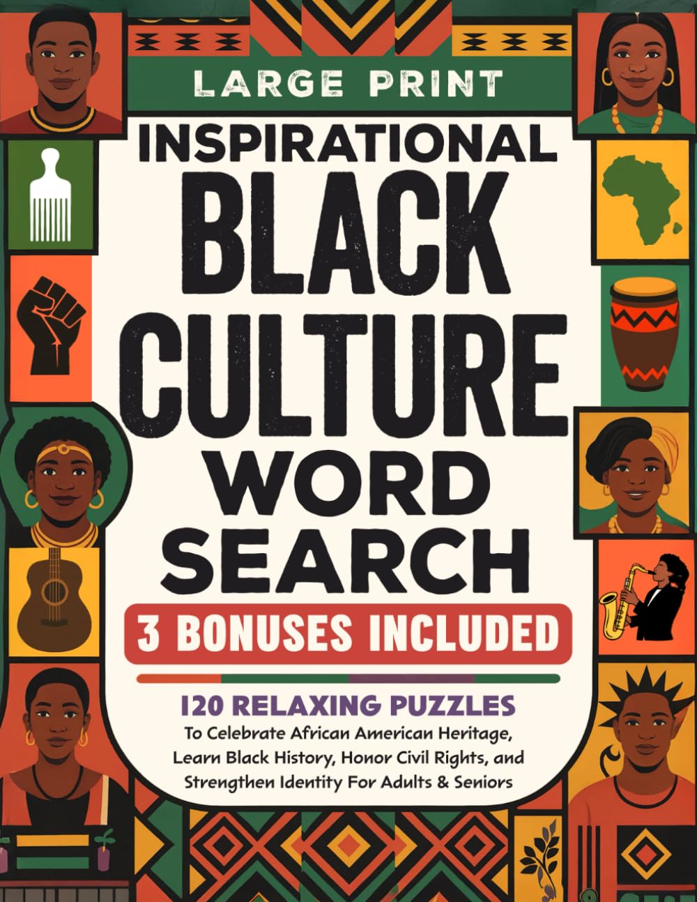 Inspirational Black Culture Word Search: 120 Relaxing Puzzles To ...