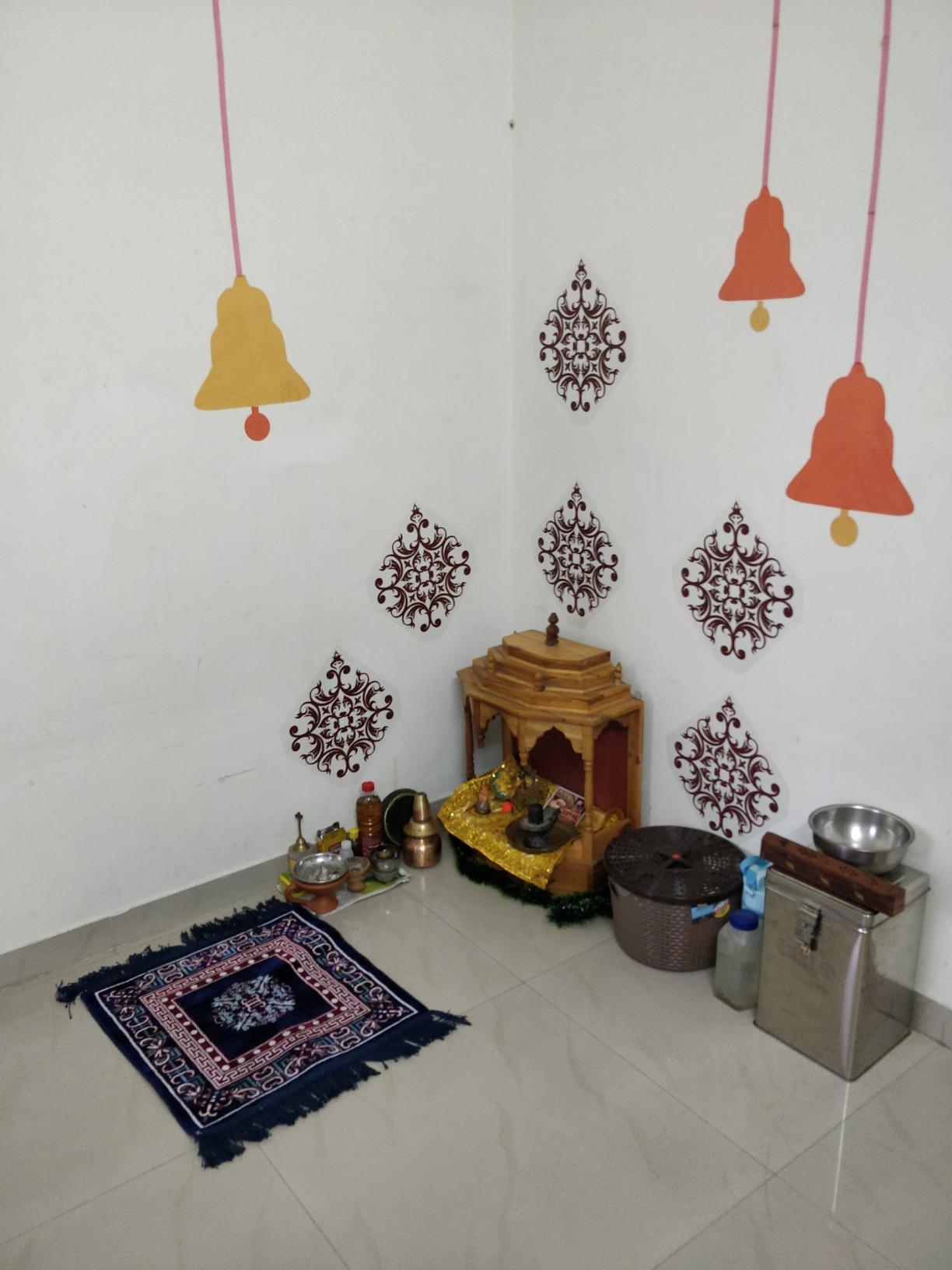 Decor Villa Pooja Motif Wall Sticker and Decal (PVC Vinyl,Sheet Size ...