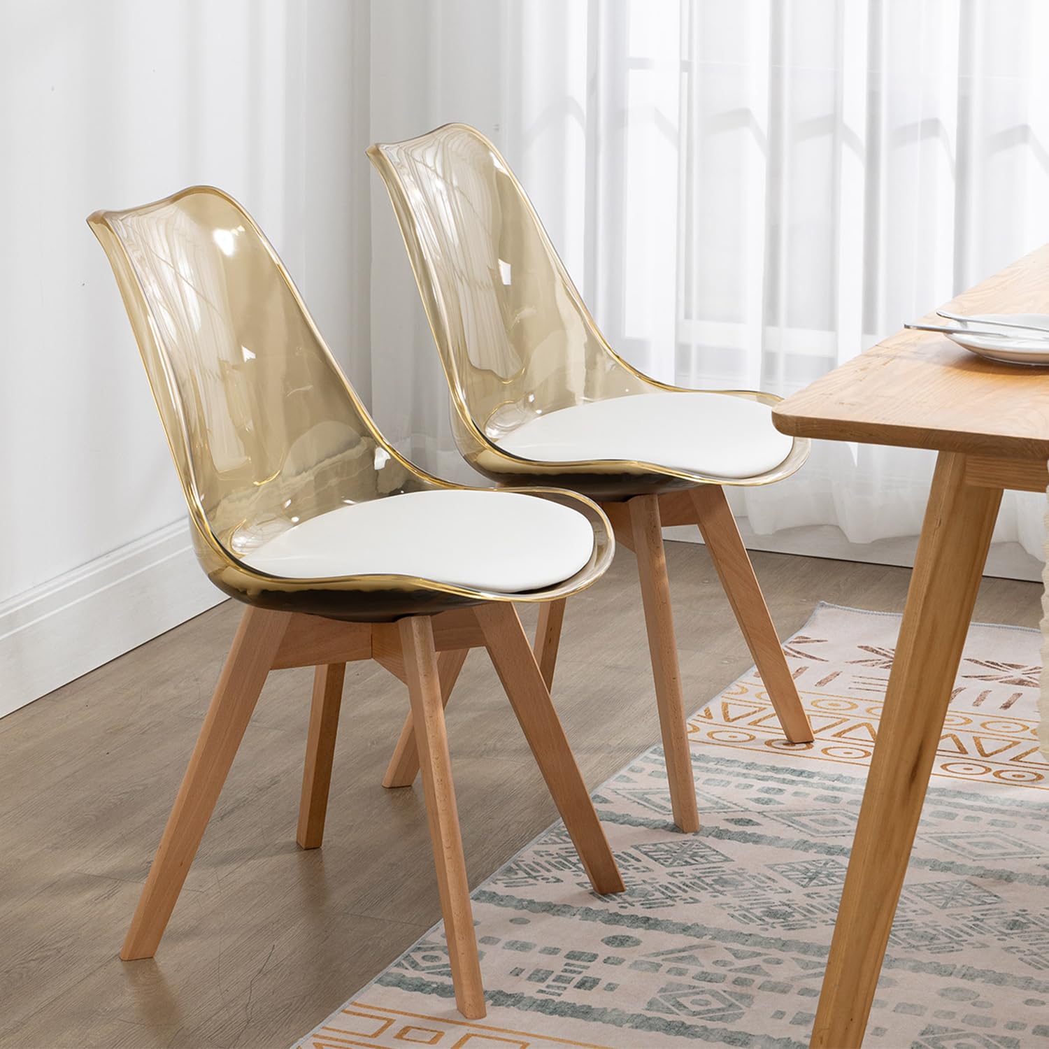 Amazon.com - LOVSPATIO Clear Dining Chairs Set of 2, Modern Acrylic ...