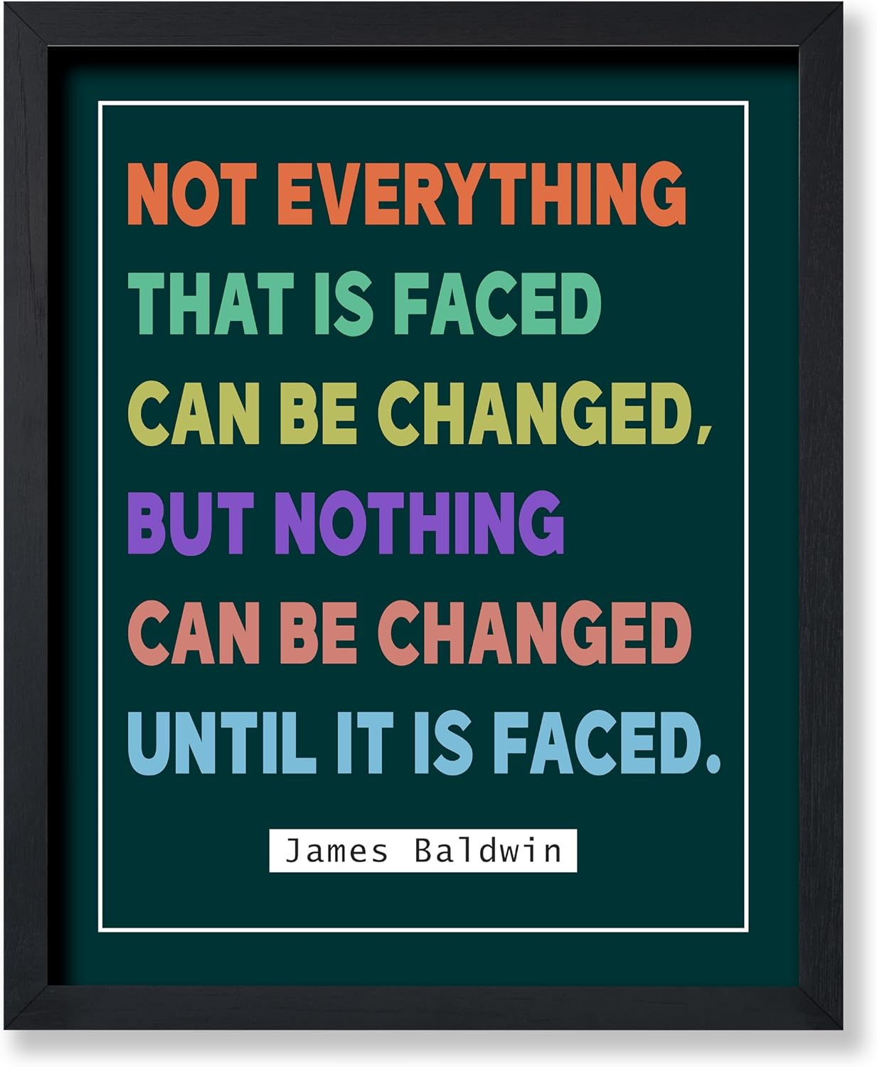 Amazon.com: Poster Master Nothing Can Be Changed Until It's Faced ...
