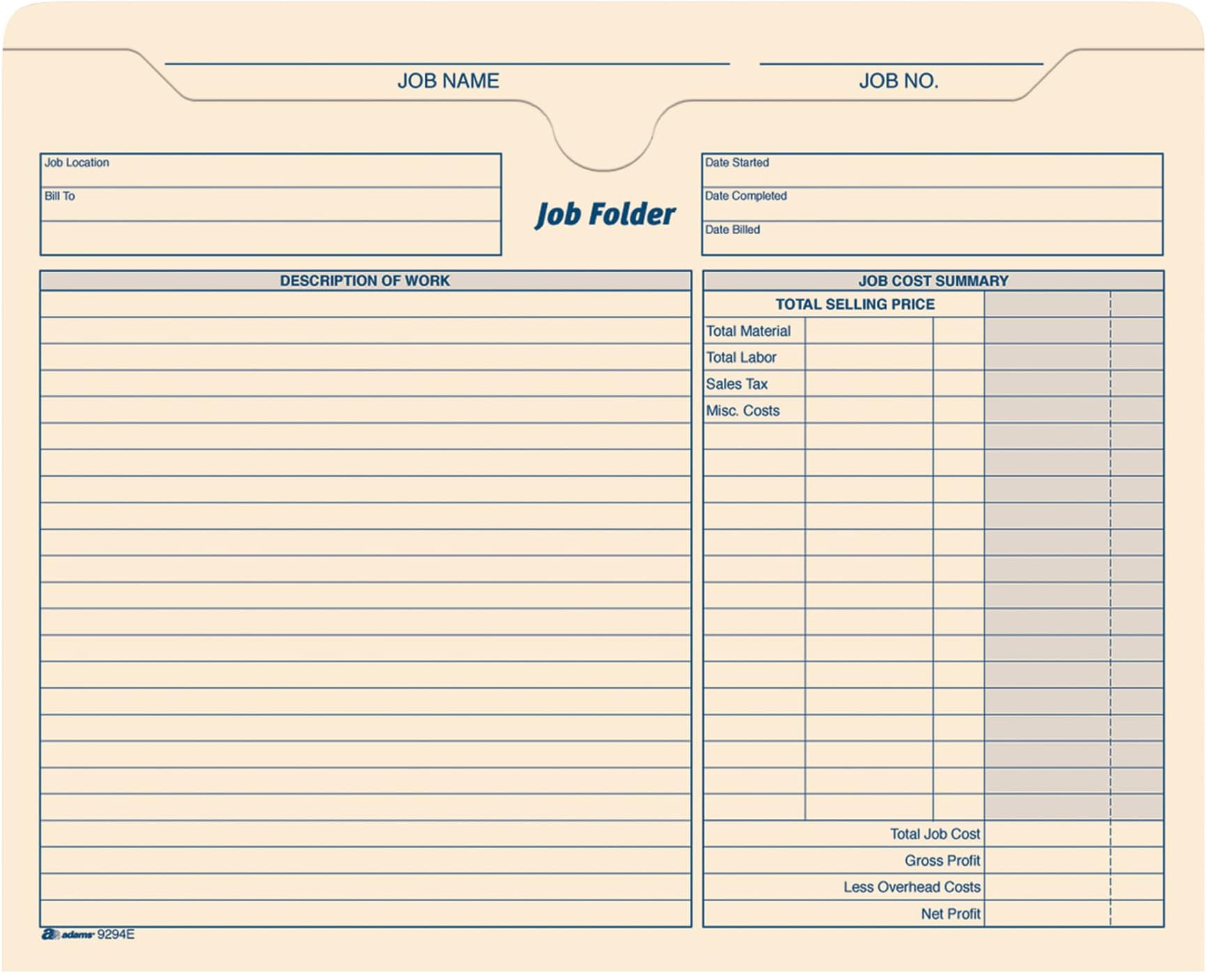 Amazon.com : TOPS 3280 Employee Record Jacket, Flat,11-3/4-Inch x9-1/2 ...