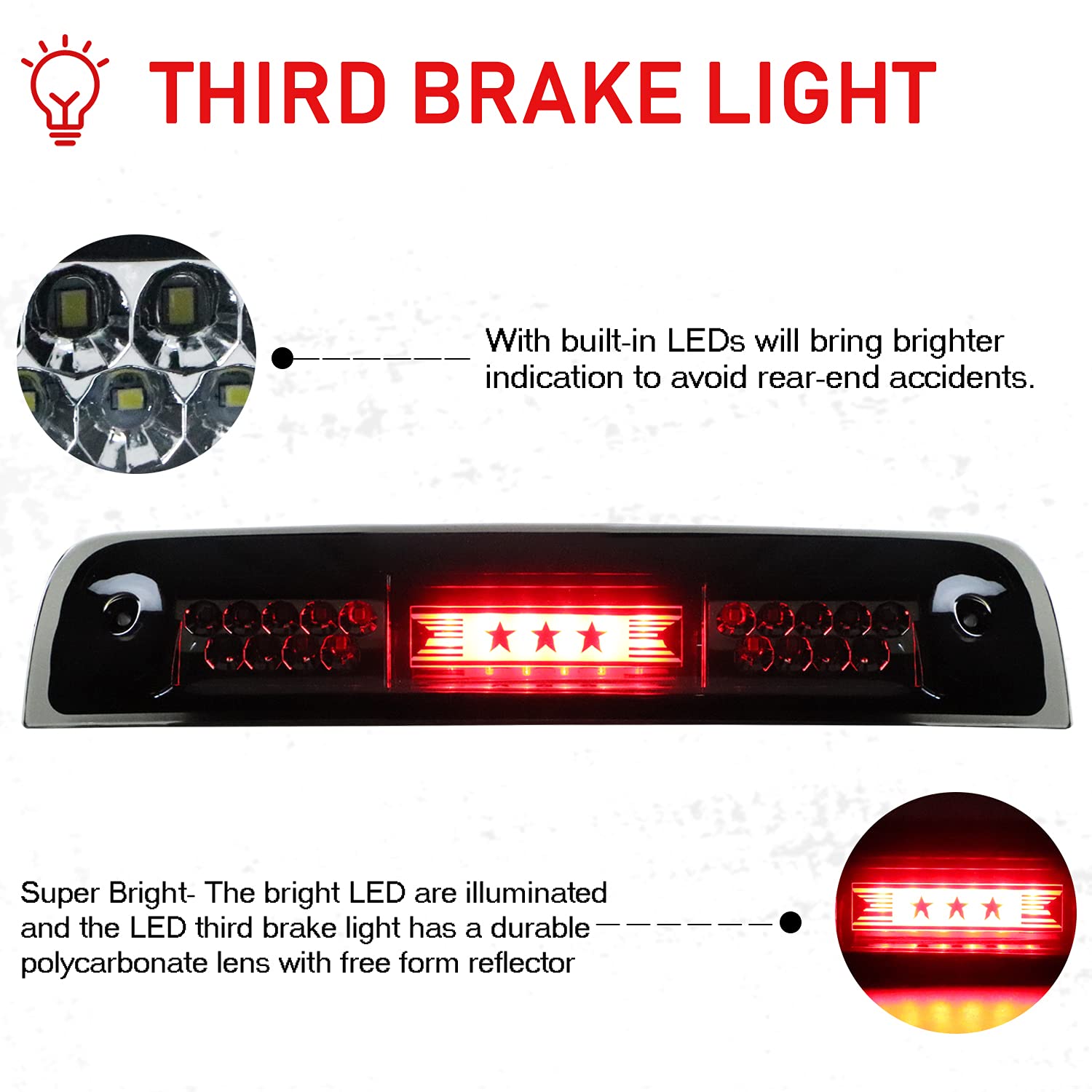 Snapklik.com : Youxmoto Third Brake Light 3rd Brake Light High Mount ...