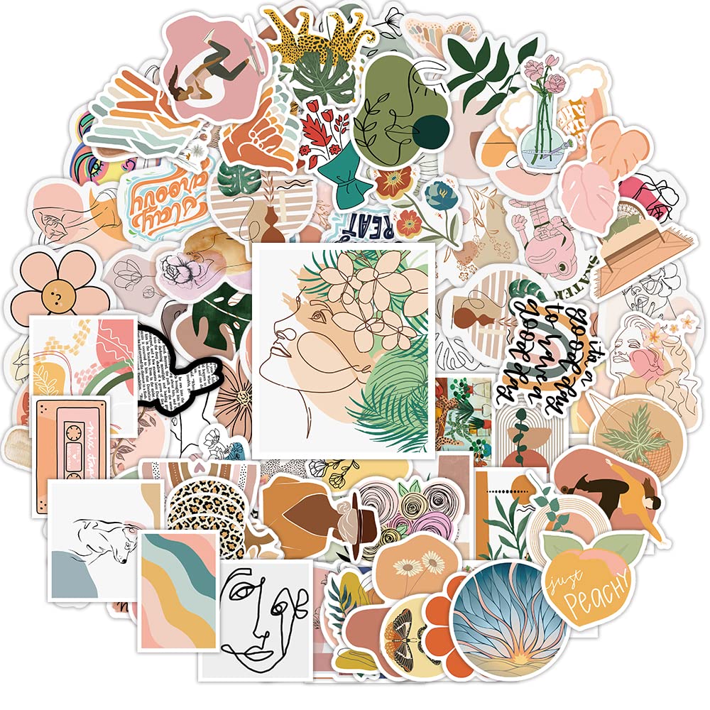 Amazon.com: Tangcai 100PCS Art Plant Drawing Stickers Western Vintage ...