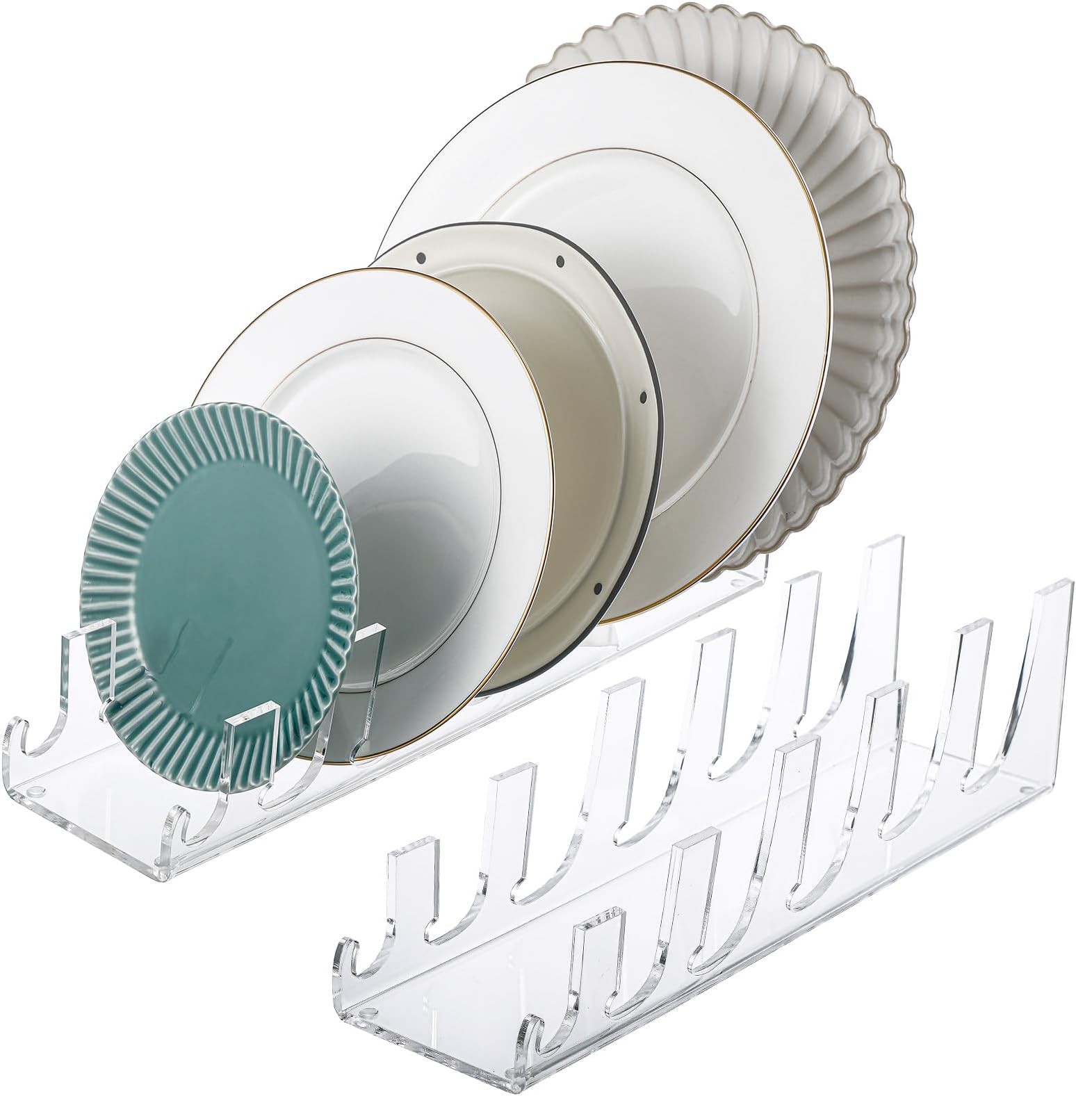 Amazon.com: Domensi 2 Pcs Acrylic Plate Stands for Display Clear ...