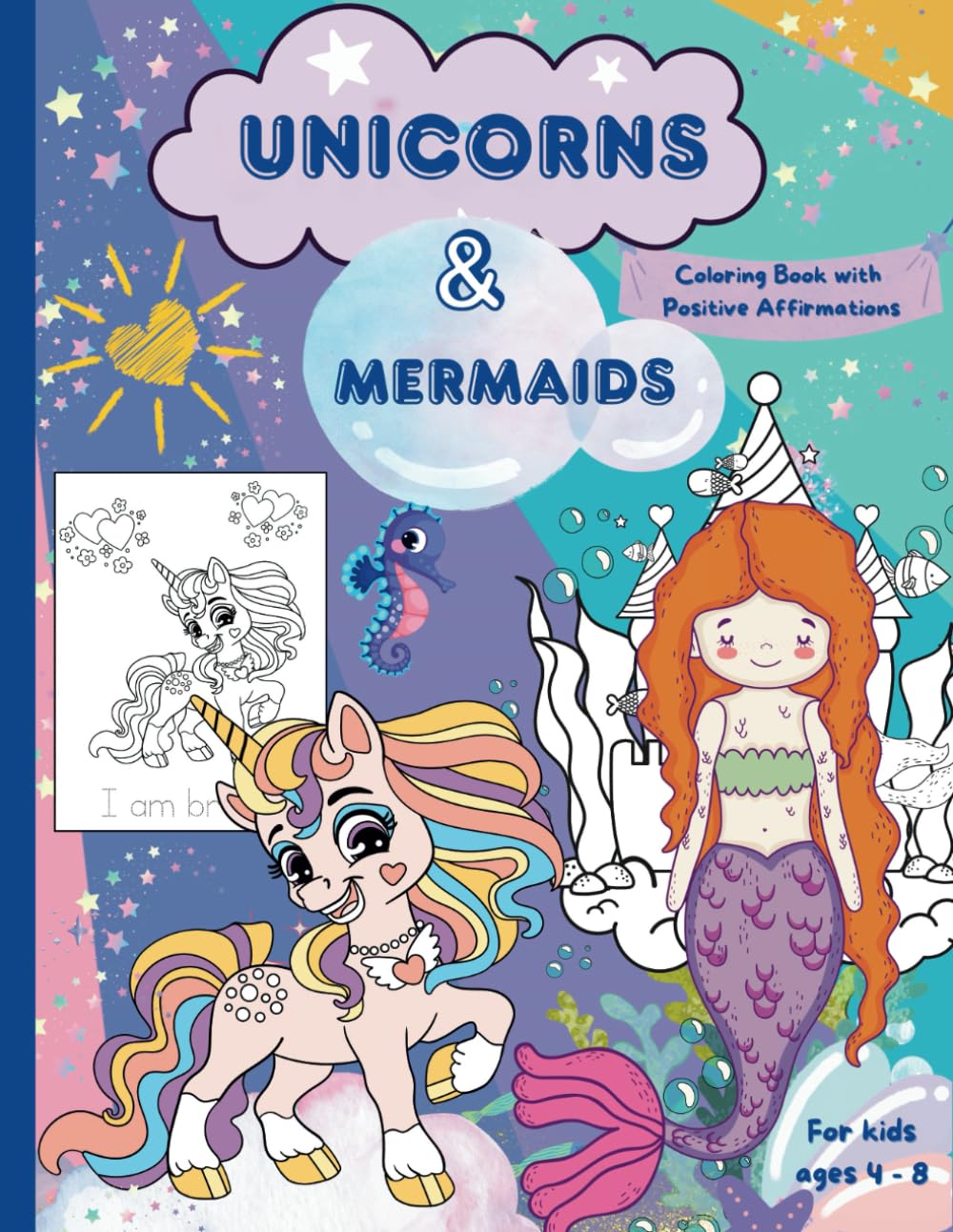 Unicorns and Mermaids Coloring Book: A Magical Coloring Adventure with ...