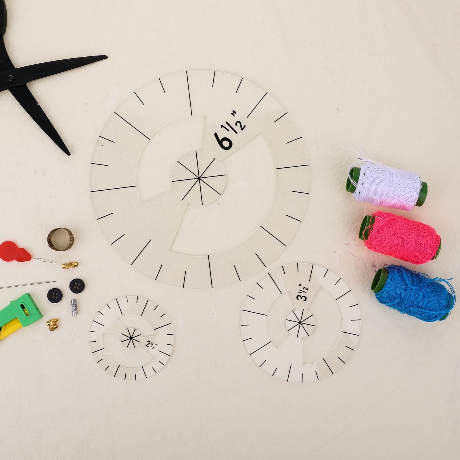 Snapklik.com : Thinp 5 Pcs Clear Circle Ruler Quilting Template Set - 5 ...