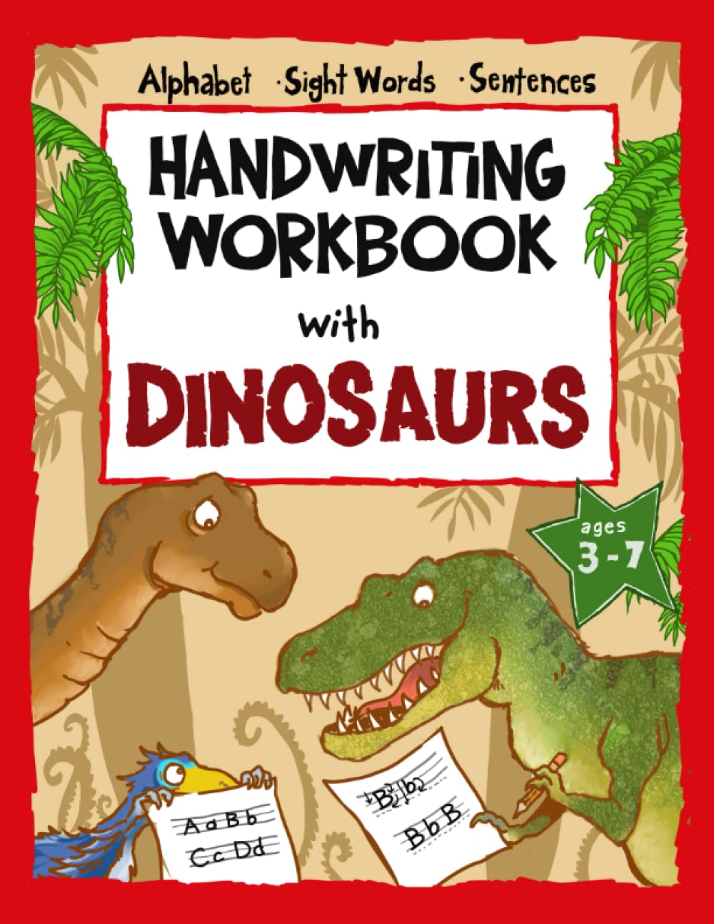 Buy Handwriting Workbook with Dinosaurs-Trace and copy Letters, words ...