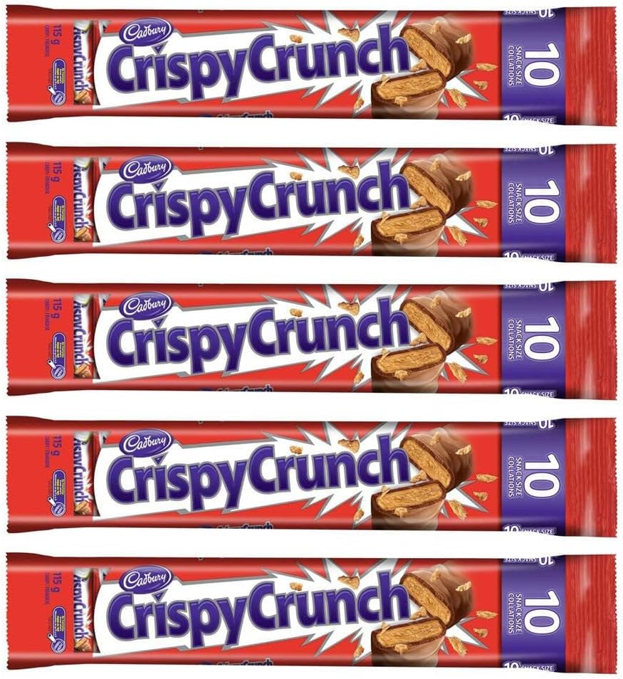 Cadbury Crispy Crunch Mini Chocolate Bars 10 Snack Size, 115g/4oz, 5 ...