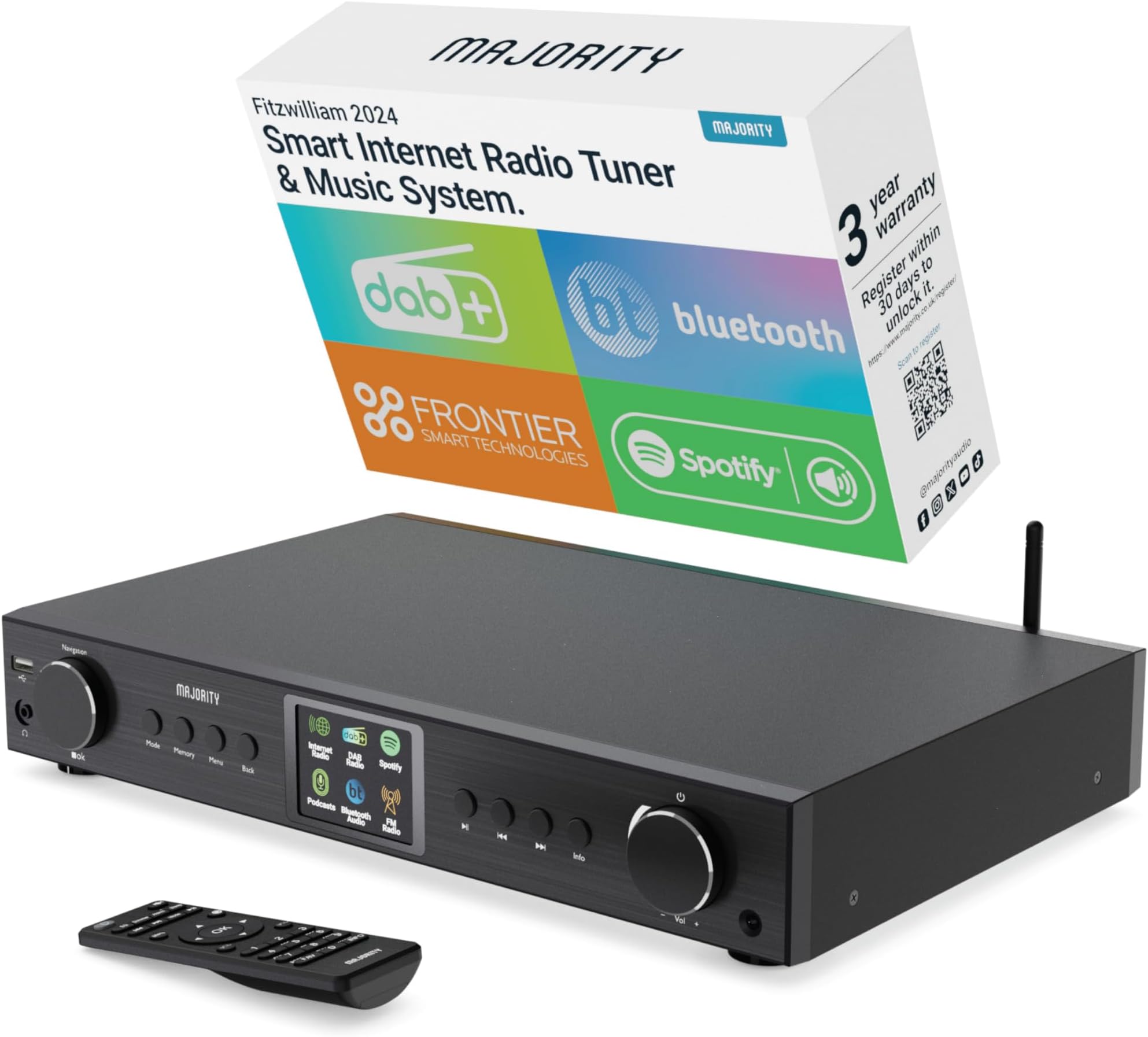 Internet Radio with DAB+ and CD Player | 120W 2.1 Stereo System with ...