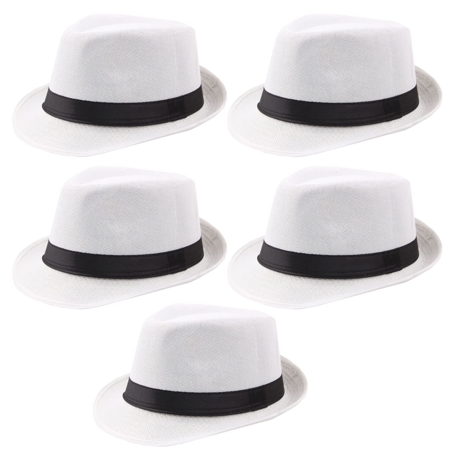Snapklik.com : Ultrafun 5 Pack Short Brim Fedora Classic Summer Beach ...