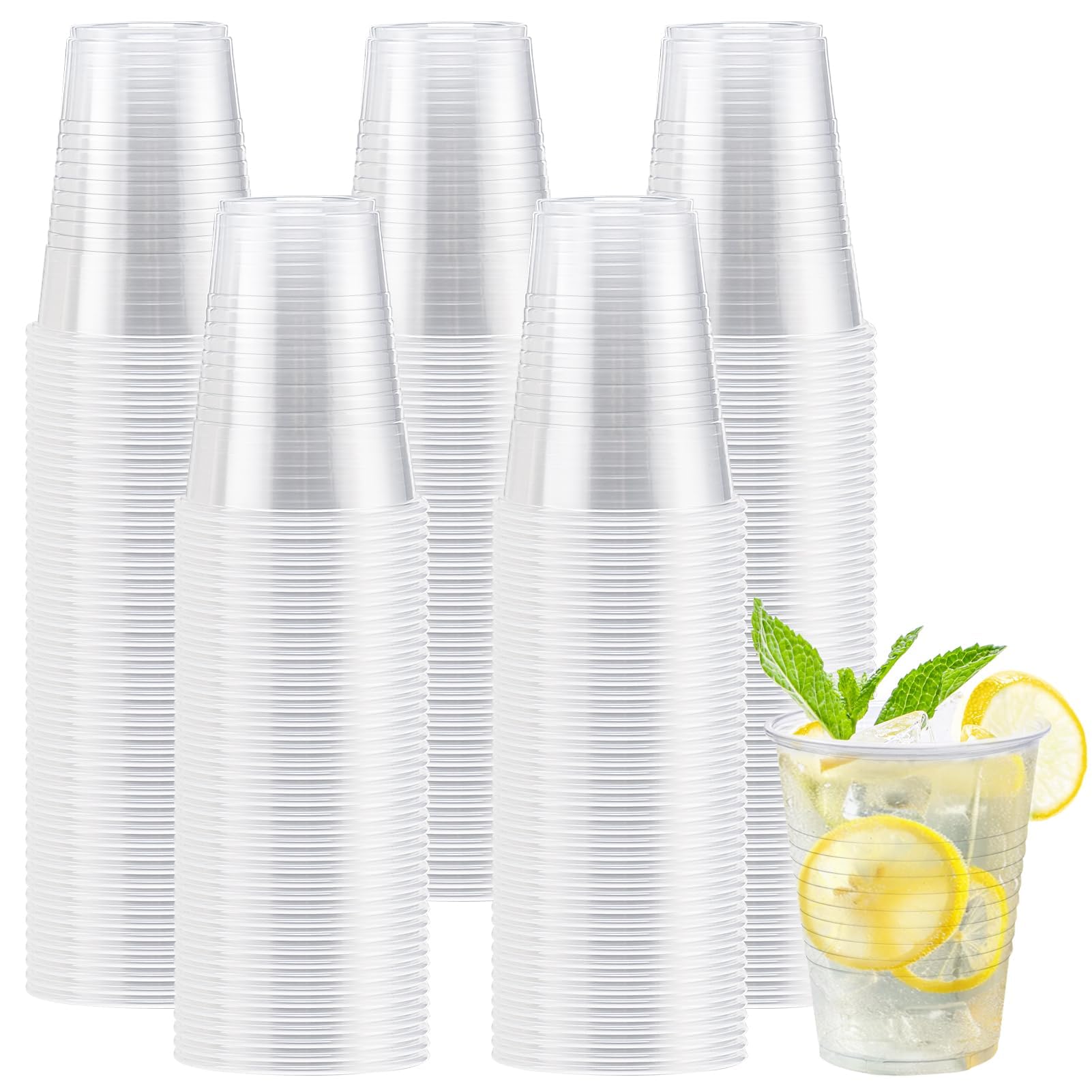 Amazon.com: Lamosi 9 oz Clear Plastic Cups, 300 Count Disposable ...