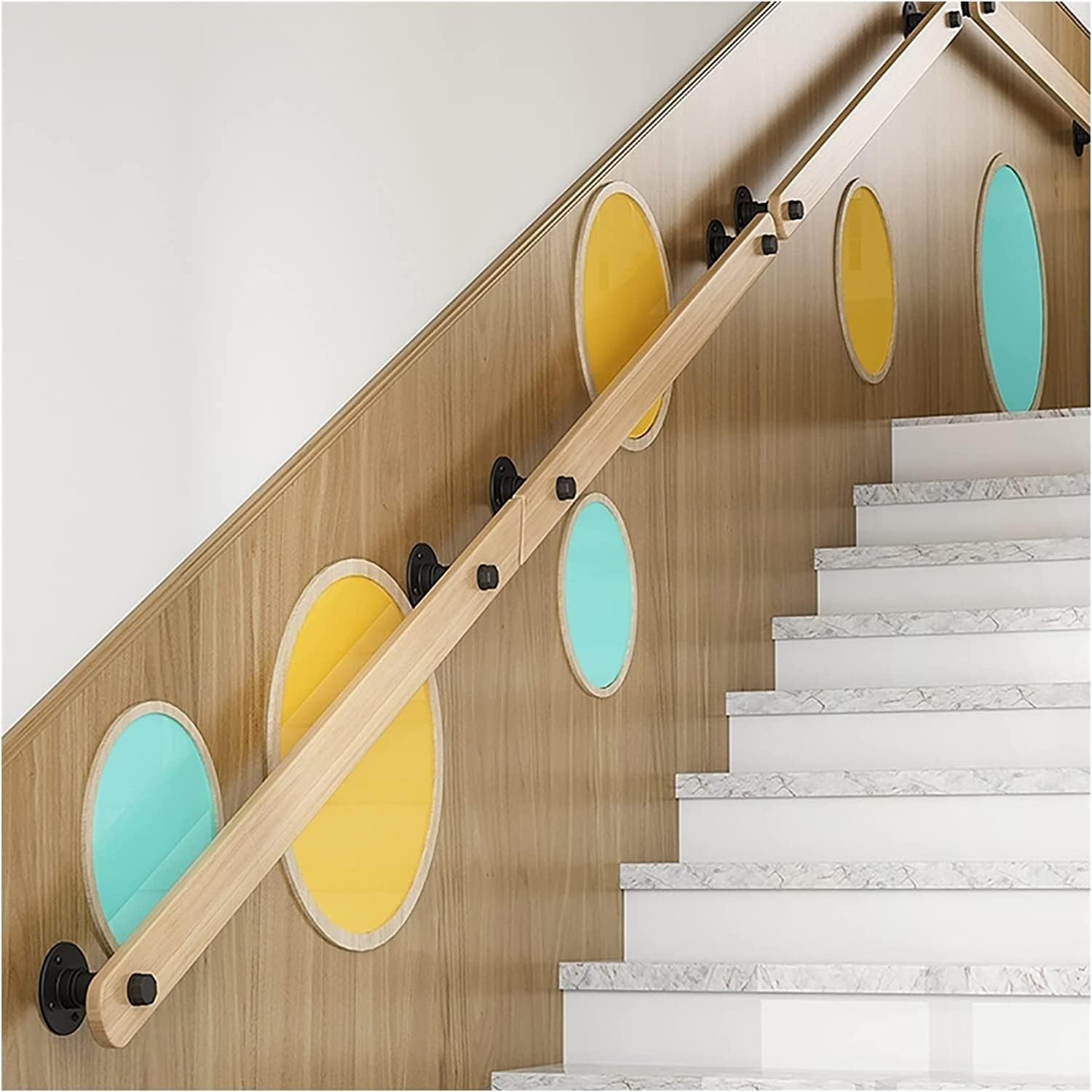 Amazon.com: OKUOKA Indoor Stair Handrail with Fittings, Complete Kit ...