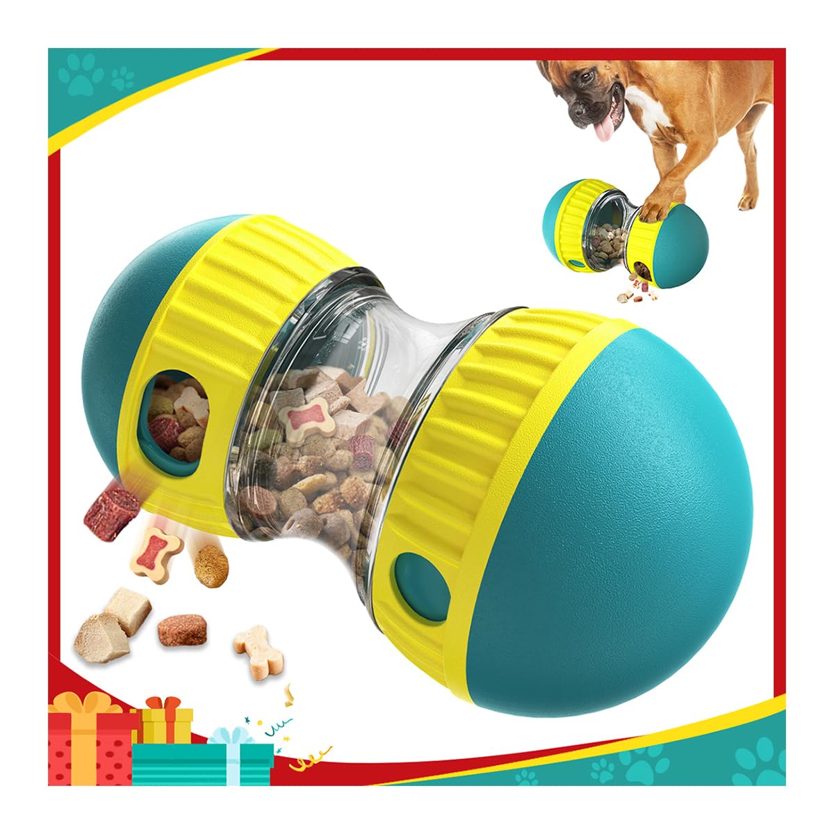 Snapklik.com : Mankoda Dog Puzzle Toys, Rolling Treat Dispensing Ball ...
