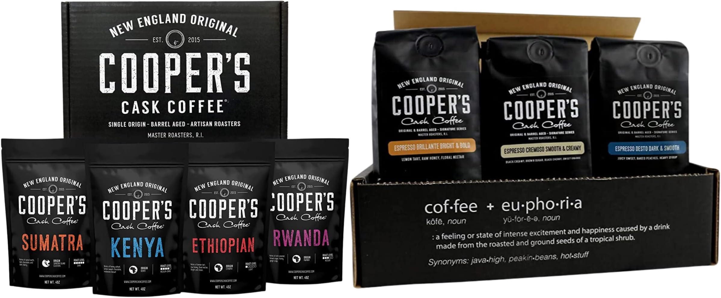 Amazon.com : Gourmet Coffee Sampler Gift Box Set - Whole Bean Coffee -4 ...
