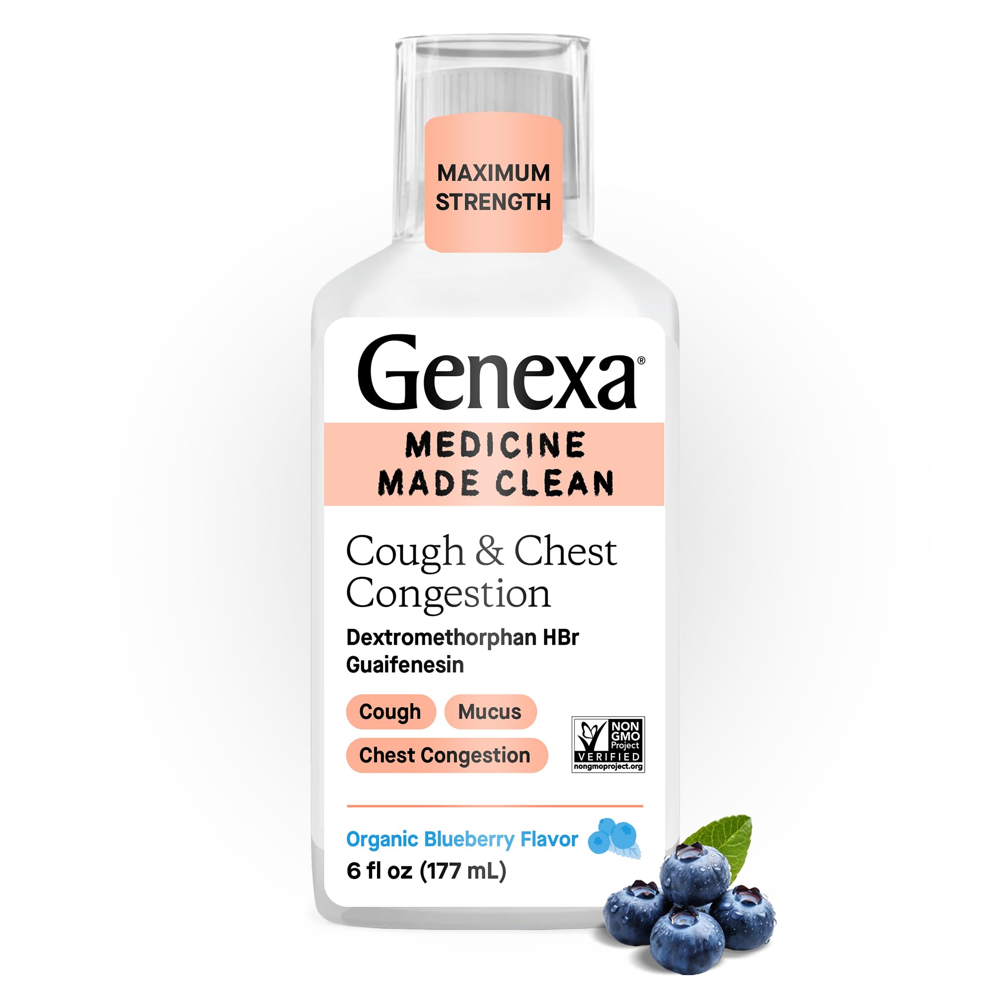 Amazon.com: Genexa Clean Cough & Chest Congestion Relief, Dye Free, 0% ...