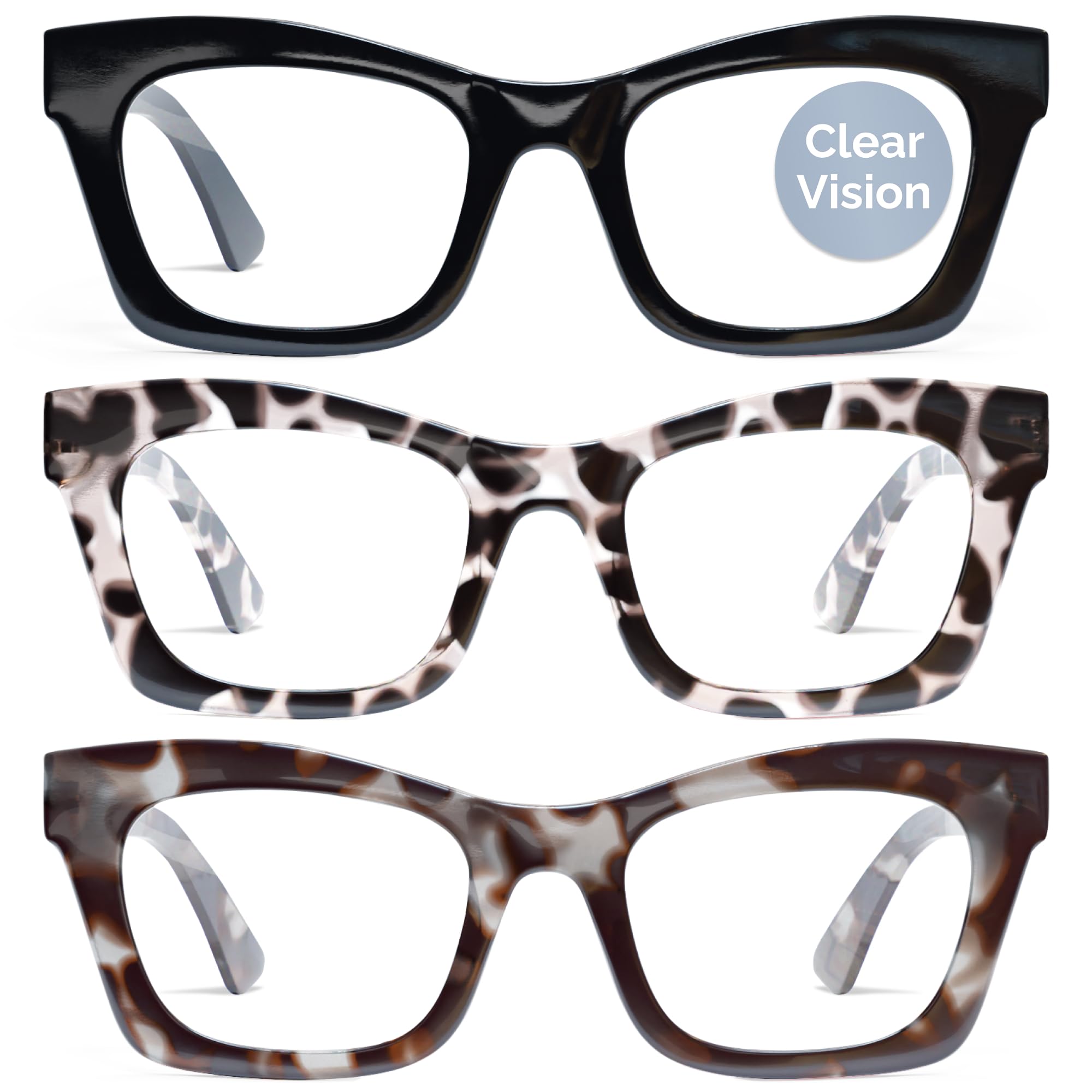 Amazon.com: CCVOO Oprah Reading Glasses for Women, Eyeglasses, Blue ...