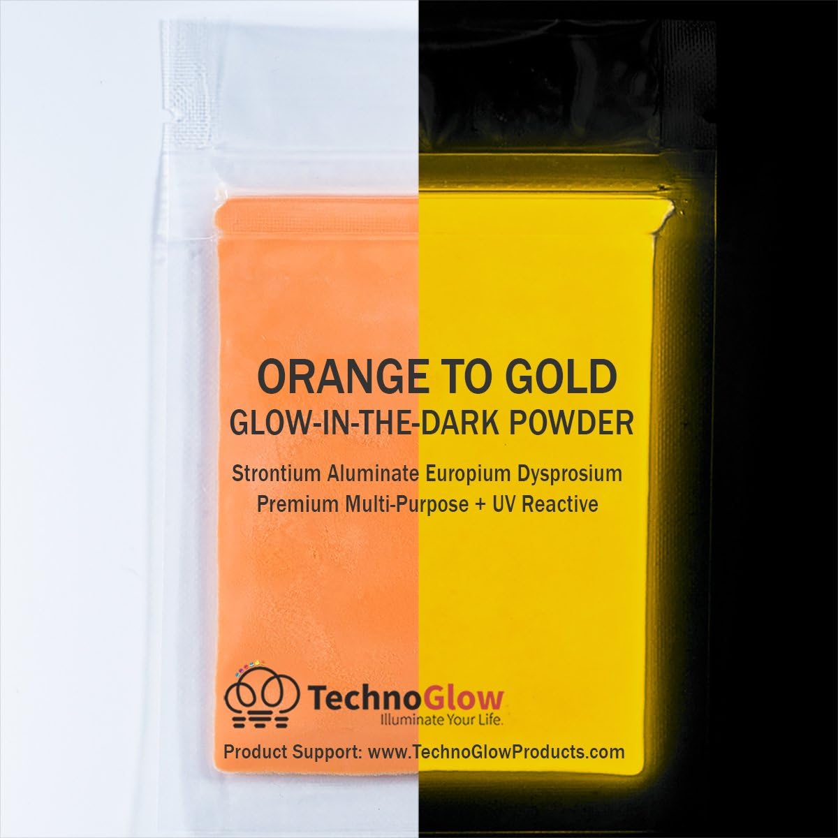 30g Orange Glow in the Dark Powder