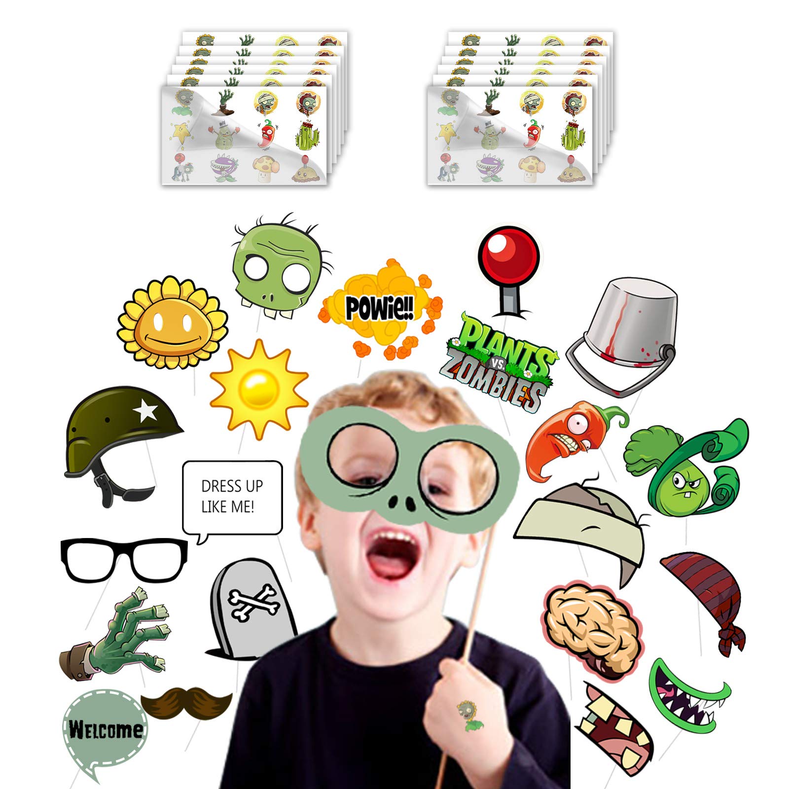 Buy 6pcs S VS Zombies Temporary Tattoos With 25pcs Party Photo Booth buy-6pcs-s-vs-zombies-temporary-tattoos-with-25pcs-party-photo-booth