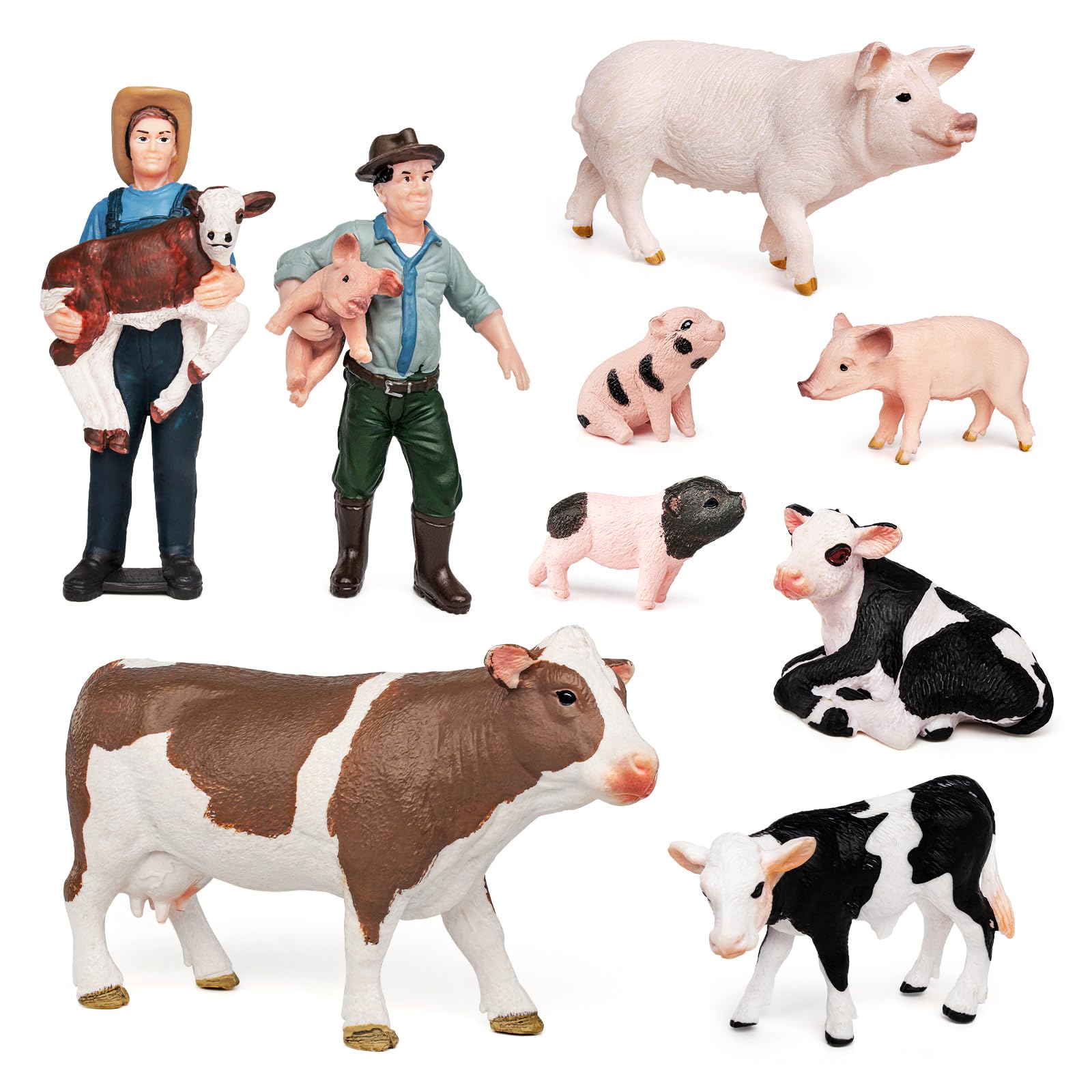 Amazon.com: Realistic Cows Toys for Kids 9pcs Simmental Cow Holstein ...