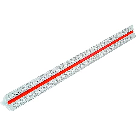 Scale Ruler 30cm, Linex, Triangular, Aluminium, Black : Amazon.co.uk ...