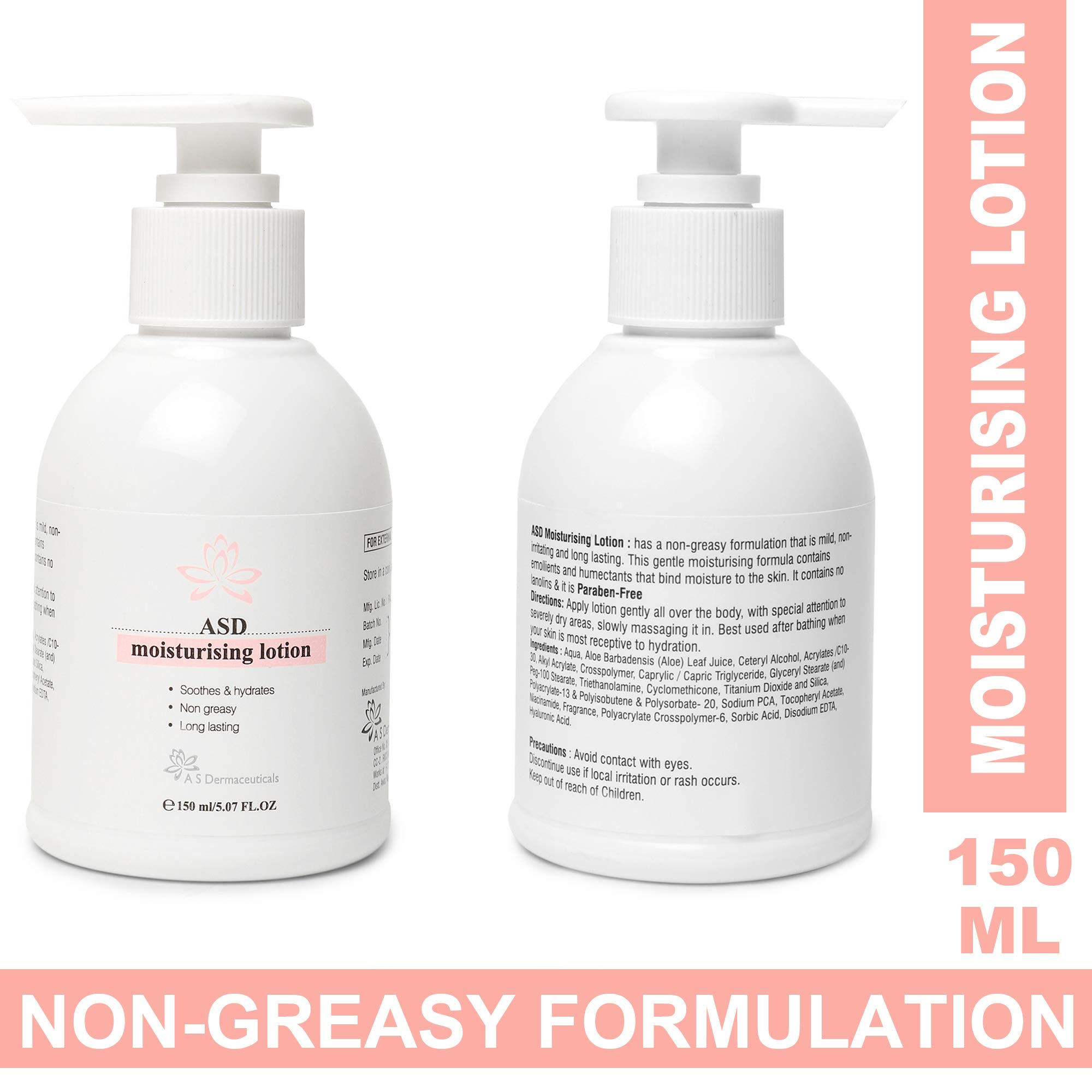 As Dermaceuticals Moisturizing Lotion Non Greasy Mild Non Irritating ...