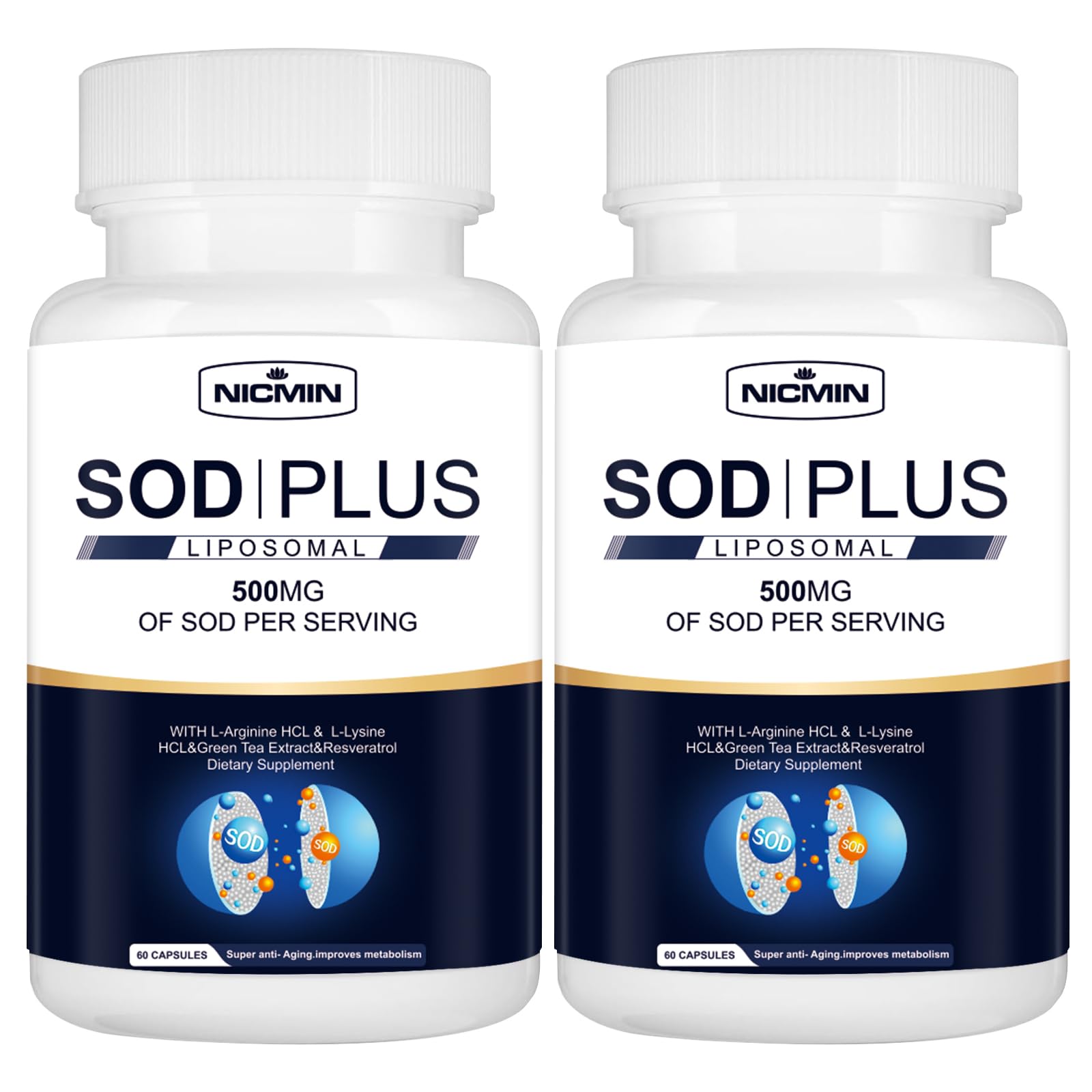 Amazon.com: NICMIN 500MG Superoxide Dismutase Supplement - SOD Plus ...