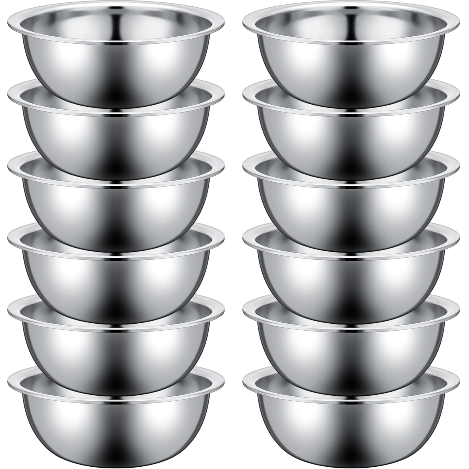 Amazon.com: Pinkunn Set of 12 Stainless Steel Mixing Bowls Bulk Nesting ...