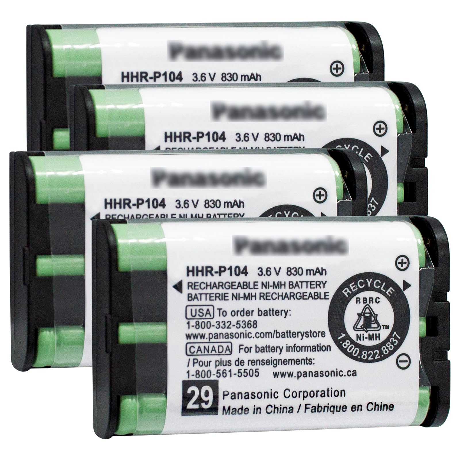 Amazon.com: TrianglePatt 4PACK Cordless Phone HHR-P104 3.6V 830mAh ...