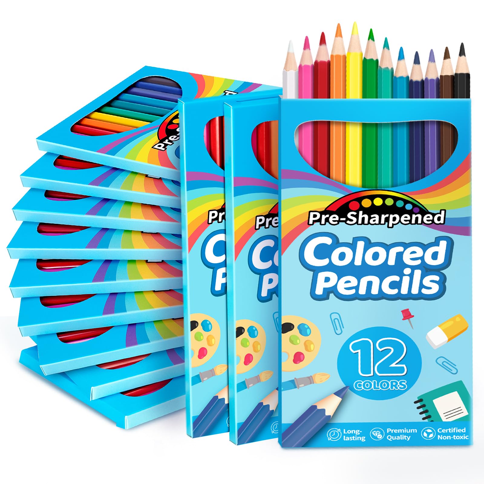 Snapklik.com : Bulk Colored Pencils, 4 Packs Pre-sharpened Coloring ...