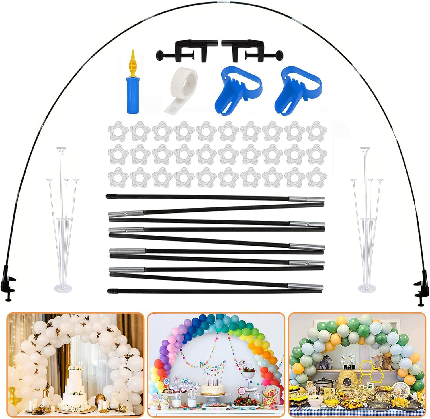 Amazon.com: Balloon Arch Stand, 10ft Wide Adjustable Balloon Arch Kit ...
