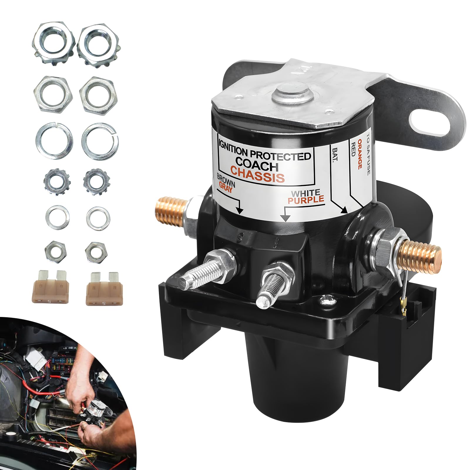 Amazon.com: 0100055000 RV Battery Disconnect Relay,Automobile Vehicle ...