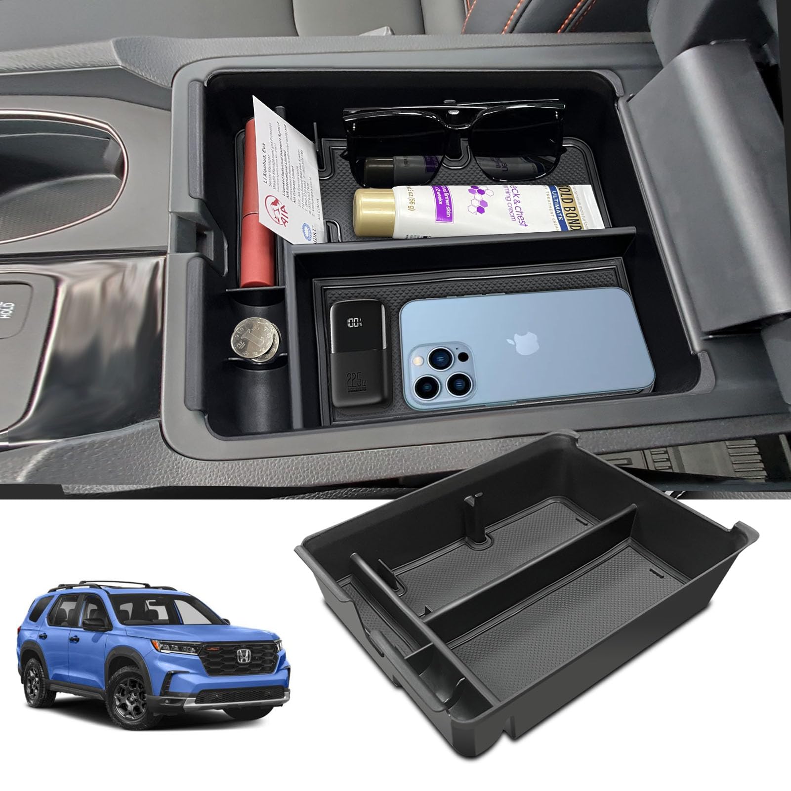 Snapklik.com : ANMOSVO Center Console Organizer For Honda Pilot ...