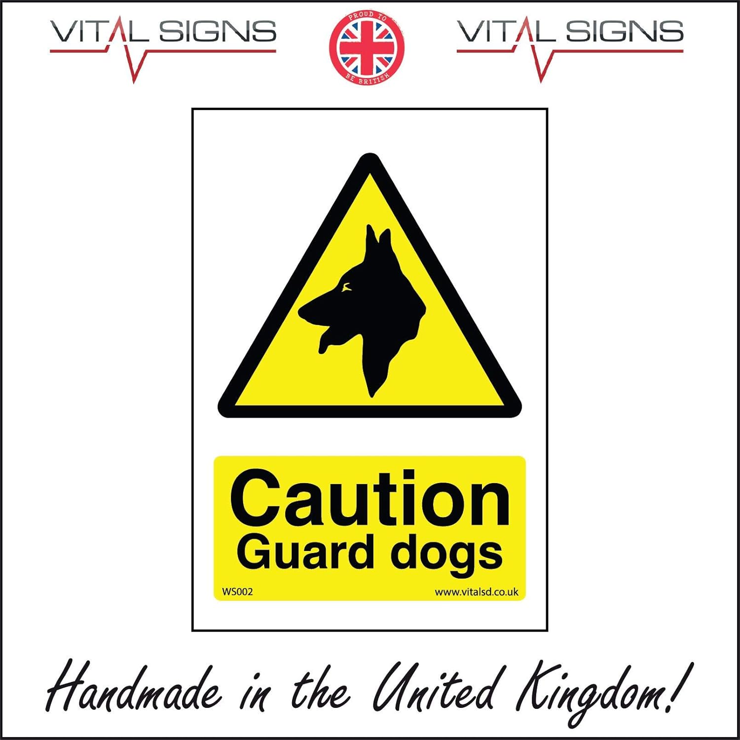 WS002 CAUTION GUARD DOGS SECURITY PROTECTED BY KEEP OUT DANGER BEING ...