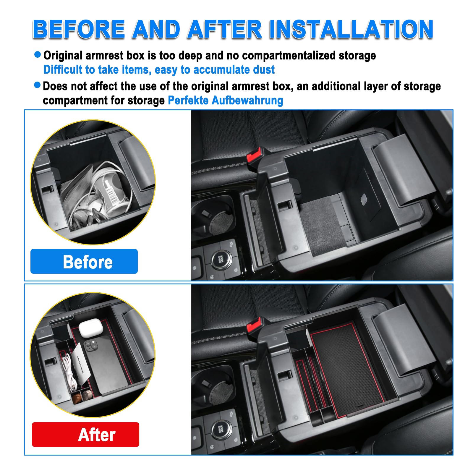 Snapklik.com : SHAOHAO For 2024 Ford Explorer Console Organizer Tray ...