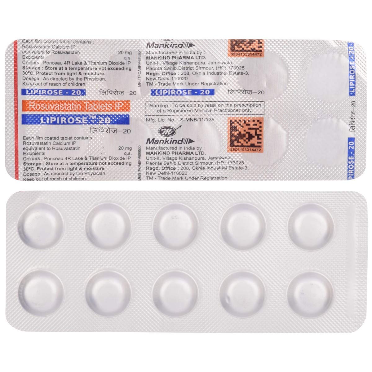 Lipirose-20 - Strip of 10 Tablets : Amazon.in: Health & Personal Care