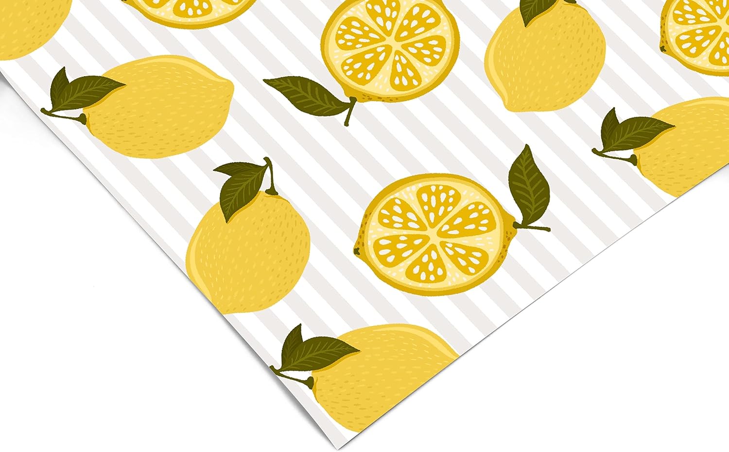 Amazon.com: Lemon Stripes Kitchen Contact Paper | Shelf Liner | Drawer ...