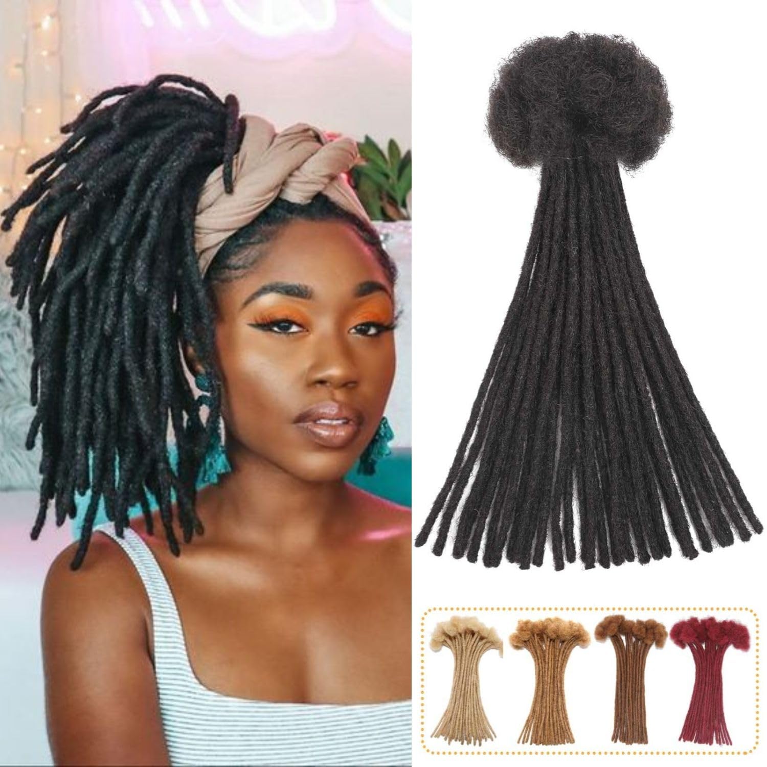 Amazon.com : Permanent Loc Extensions Human Hair 10 Inch 10 Strands 0.4 ...