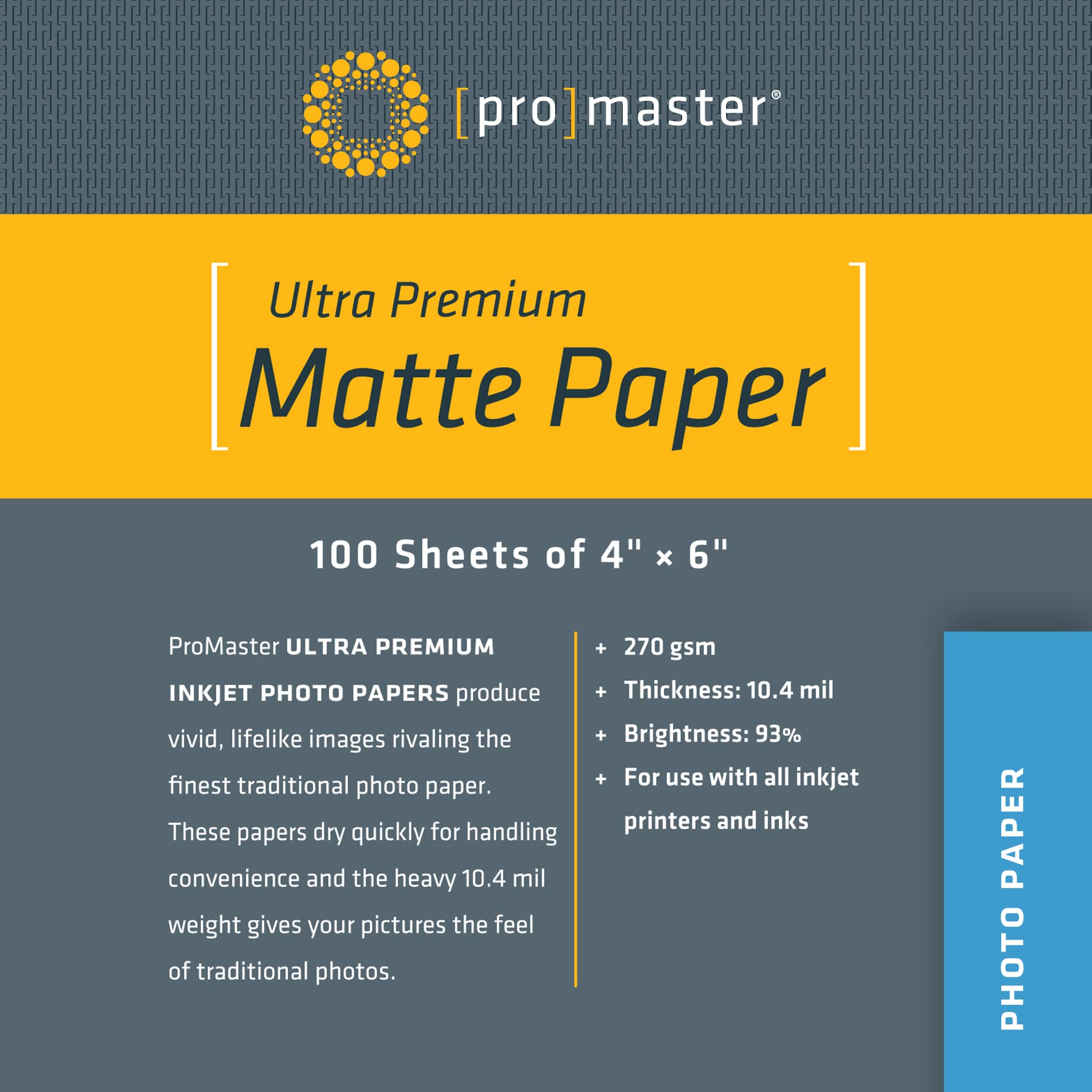 Amazon.com : ProMaster Ultra Premium Matte Paper - 4"x6" - 100 Sheets ...
