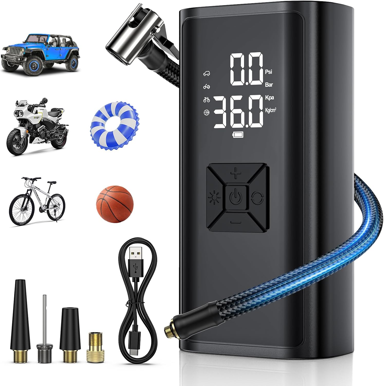 Amazon.com: Kairela Portable Car Tire Air Inflator, 2X Faster Inflation ...