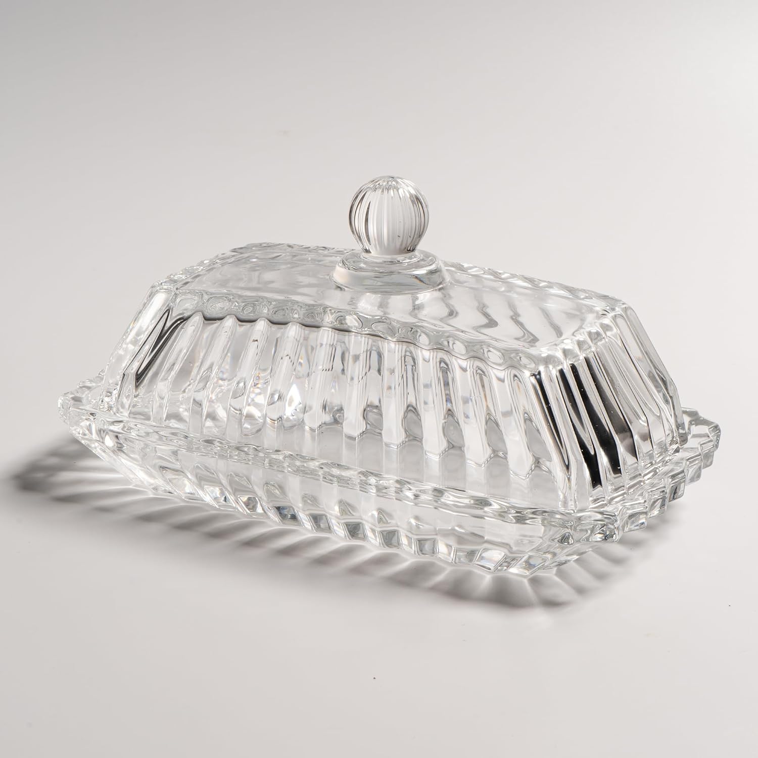 Amazon.com | Clear Glass Butter Dish with Lid, Covered Butter Stick ...