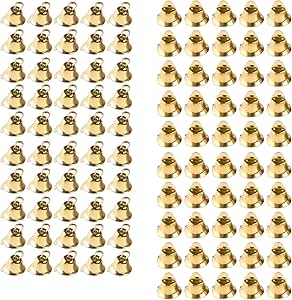 100PCS Small Gold Bells Mini Bells for Crafts,50PCS 0.39 Inch and 50PCS ...