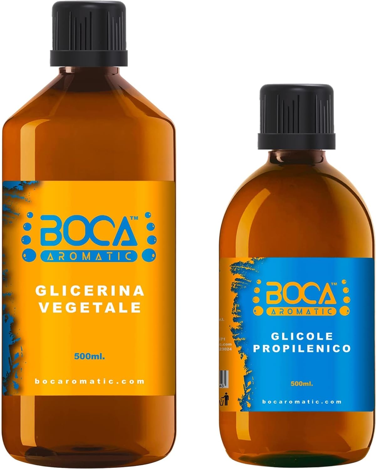 BOCA | Kit VG/PG 1L - 500ml Glicerina Vegetale + 500ml Glicole Propilenico | 50-50 | 100% ...
