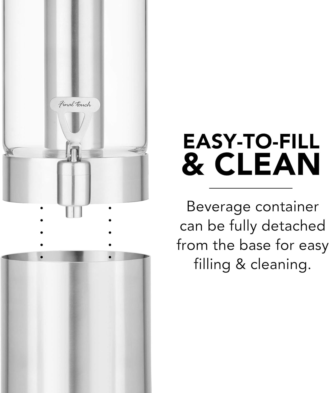 Final Touch Stainless Steel & Glass Beverage Dispenser with Chilling ...