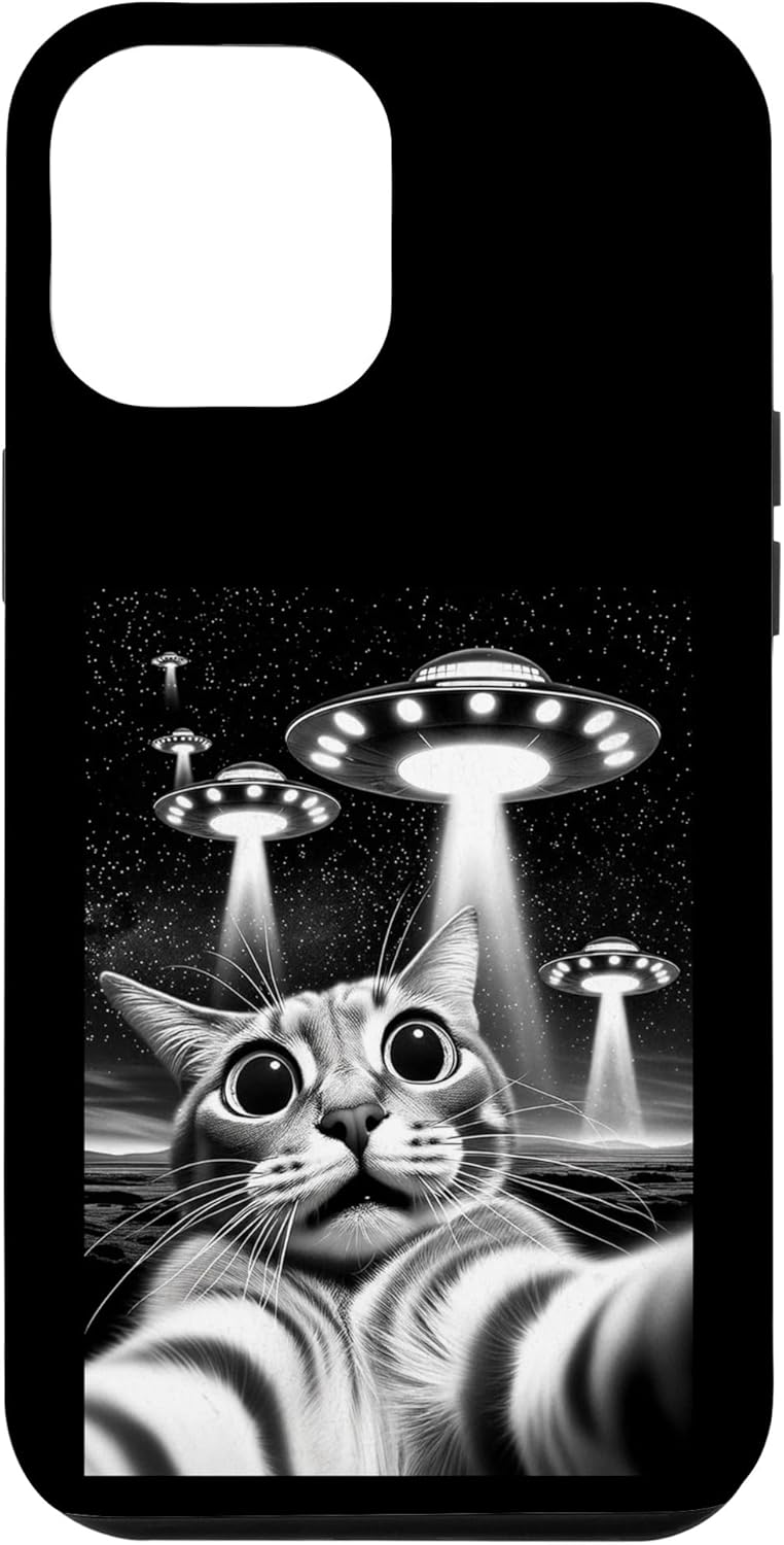 iPhone 13 Pro Max Cat UFO Funny Invasion Meme Retro Alien Cat UFO ...