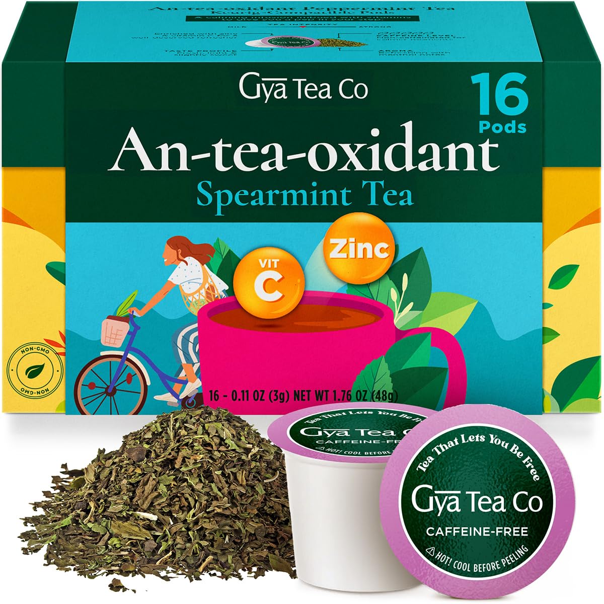 Amazon.com: Gya Tea Co Spearmint Tea Gift Set (16 Count) - Decaf Tea ...