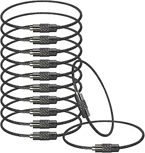 Amazon.com: Wire Keychain Cable Stainless Steel, 12 Pcs 1.5mm 6 Inch ...